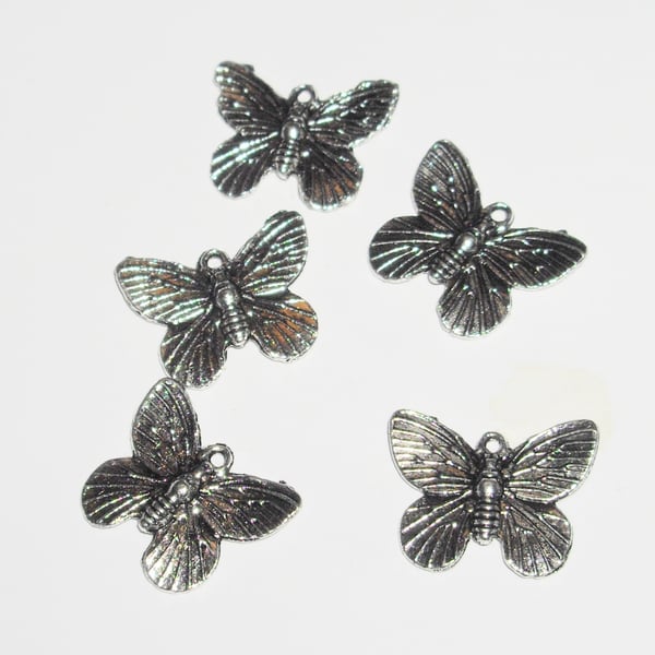 5 x Butterfly Charms - Folksy