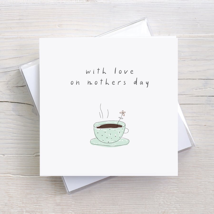 mothers day greetings card - teacup - hand draw... - Folksy