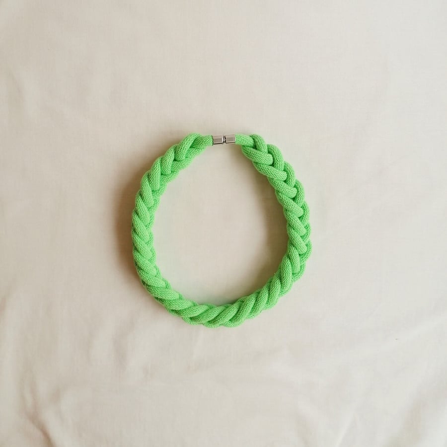 Chunky Green Statement Necklace, macrame jewell... - Folksy