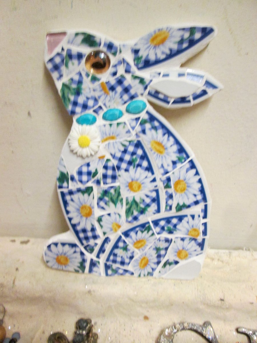 Mosaic Daisy Rabbit - Folksy