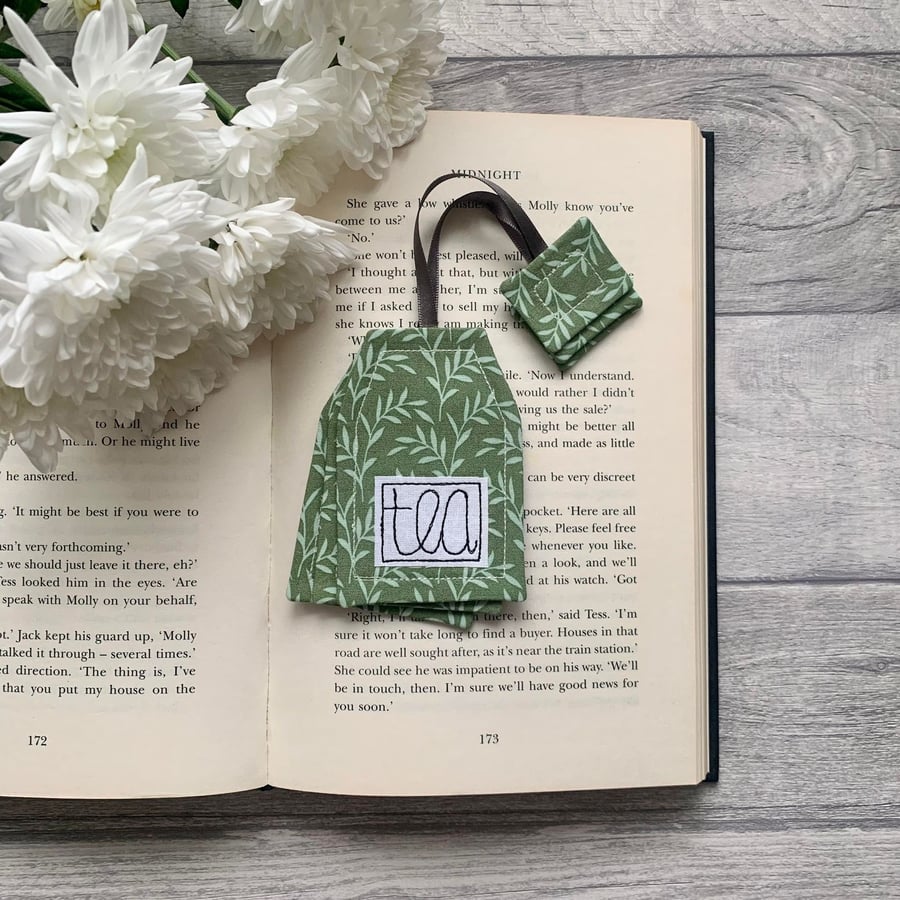 Tea bag bookmark, bookish tea gifts - Folksy