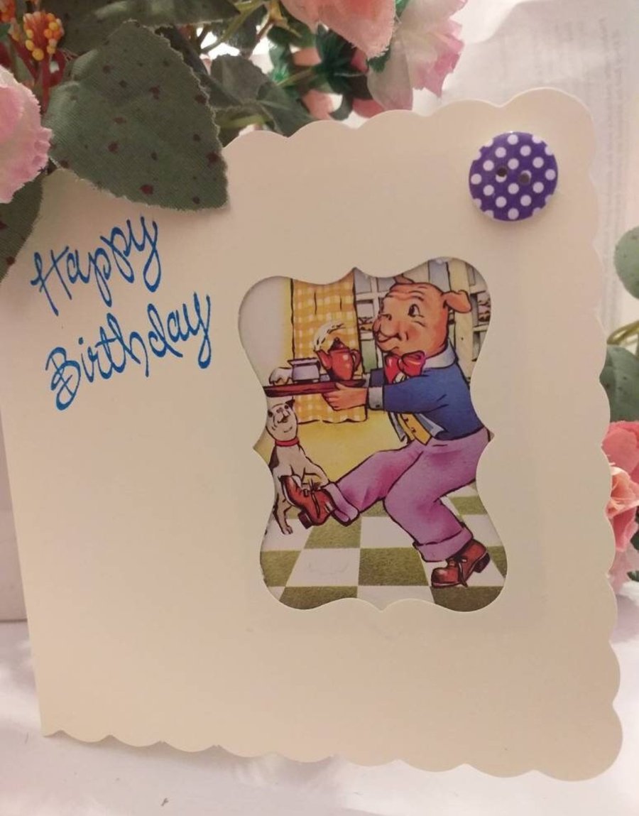 Algy Pug from Rupert Bear birthday card with ... - Folksy