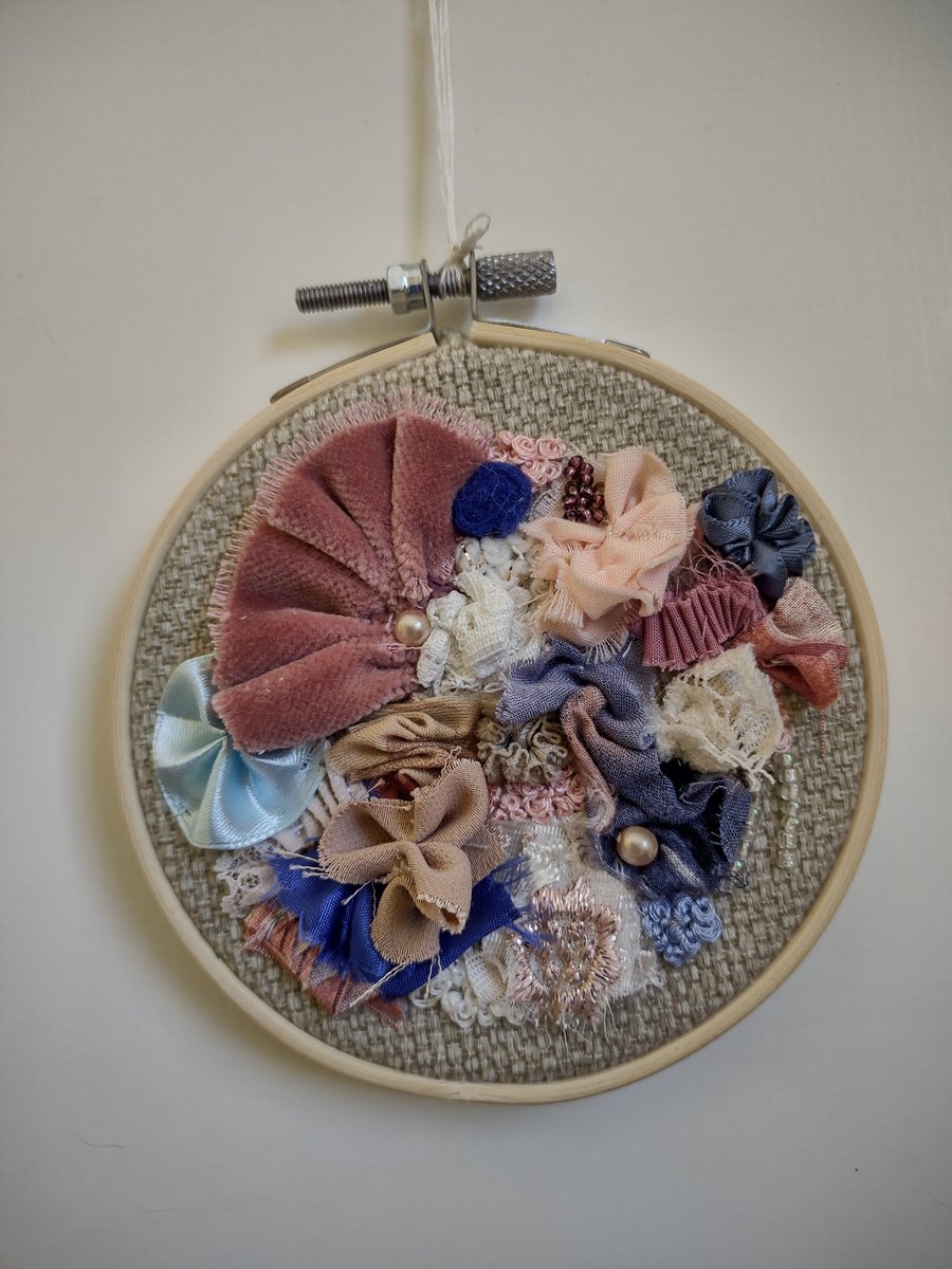 Fabric manipulation collage - Folksy