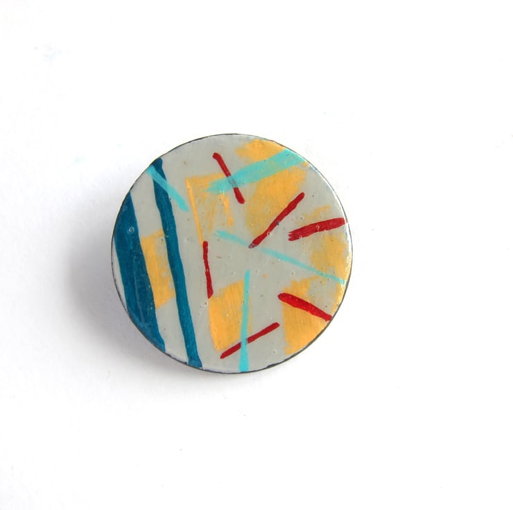 Abstract circle brooch - Folksy
