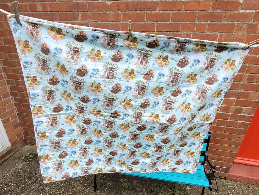 Homemade Racoons,squirrels and chipmunks quilt.... - Folksy