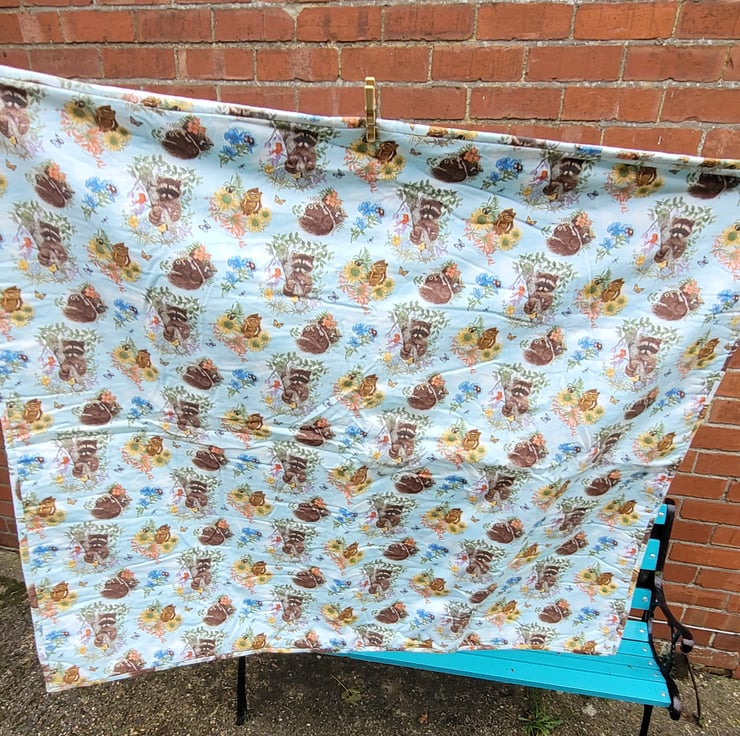 Homemade Racoons,squirrels and chipmunks quilt.... - Folksy
