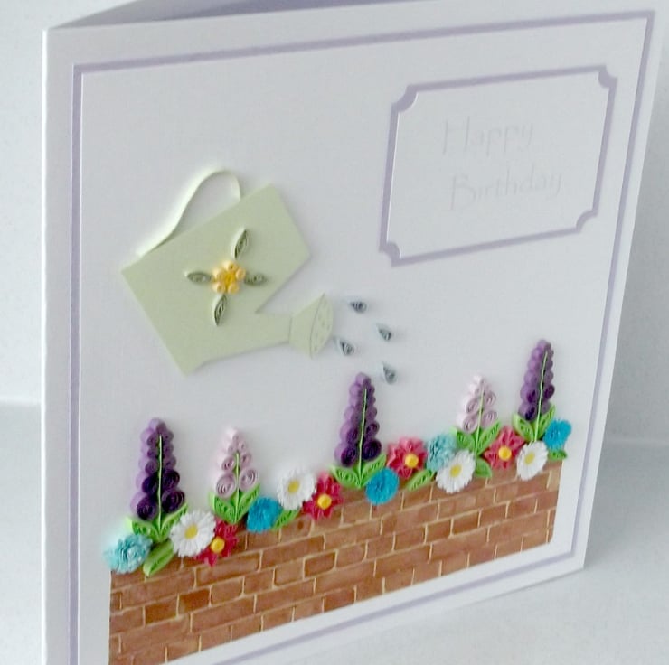 Quilled birthday card - handmade, personalised - Folksy