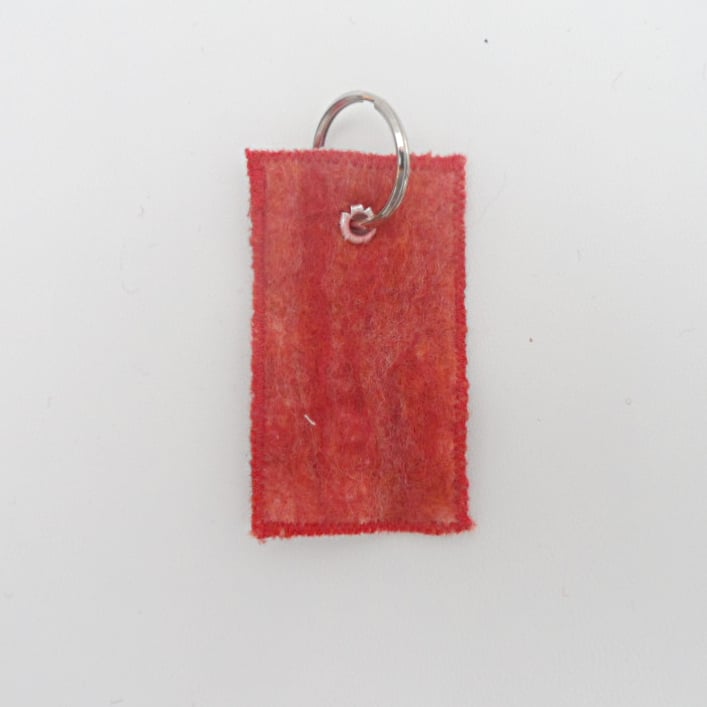 Key fob, felt with rose charm - Folksy