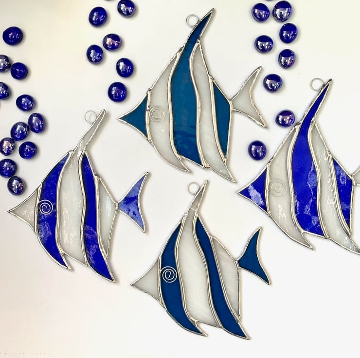 Stained Glass Angel Fish Suncatcher - Handmade ... - Folksy