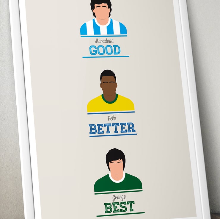 George Best Poster - Northern Ireland Shirt - F... - Folksy