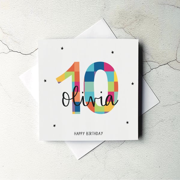 Personalised 10th Birthday Card, Any Age Birthd... - Folksy
