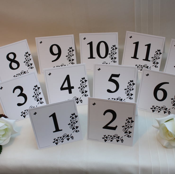 Butterfly Double Sided Table Numbers 1 - 12 - Folksy