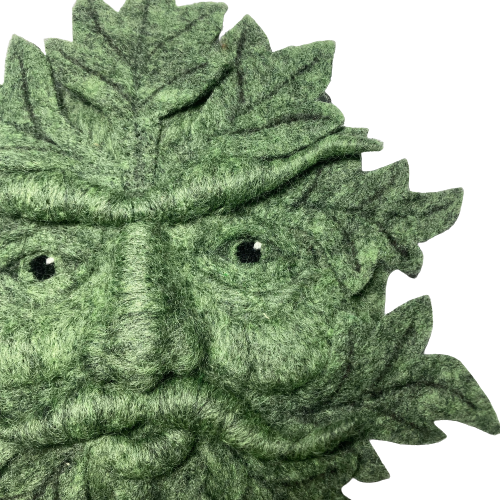 Green man plaque, woollen sculpture, needle fel... - Folksy