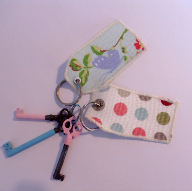 Fabric key rings, key fob, key chain, key holde... - Folksy