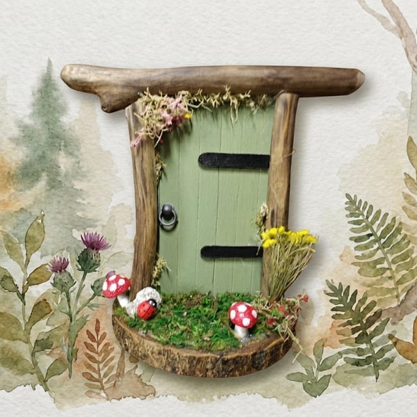 Handcrafted driftwood fairy door. - Folksy