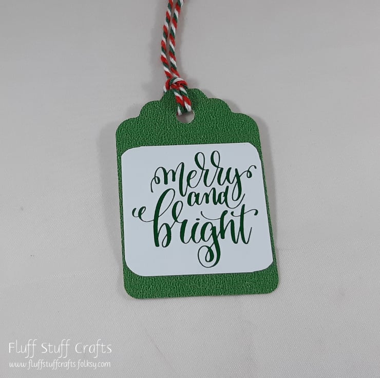 Pack of 6 Christmas gift tags - green foiled sw... - Folksy