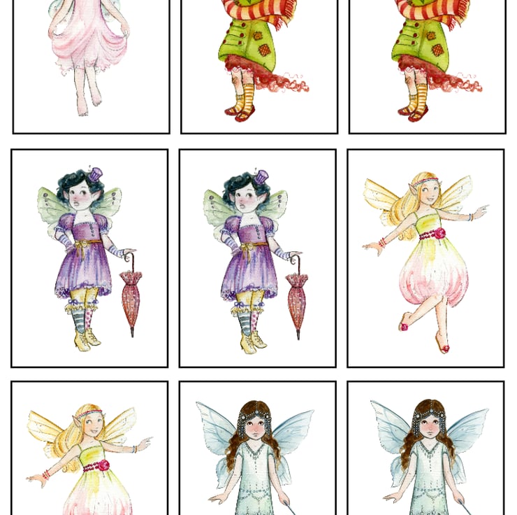 Children's Fairy memory match 2 card game - Folksy