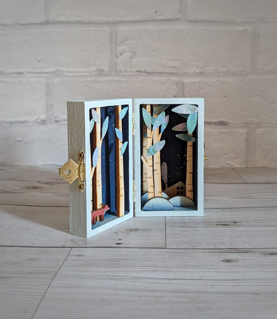 Miniature Enchanted Forest, Box Diorama, Fox &a... - Folksy