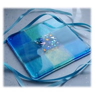 Fused Glass Trivet Turquoise Trivet 16cm 026 - Folksy