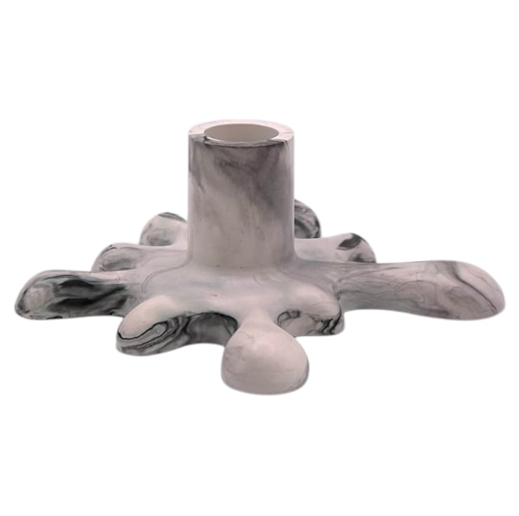 Modern Candlestick - Smoky Grey Splat Shaped Ma... - Folksy