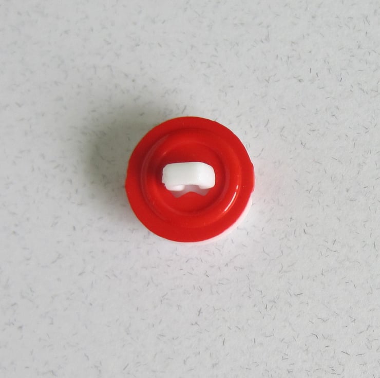 10 Red and White Football Buttons - Folksy