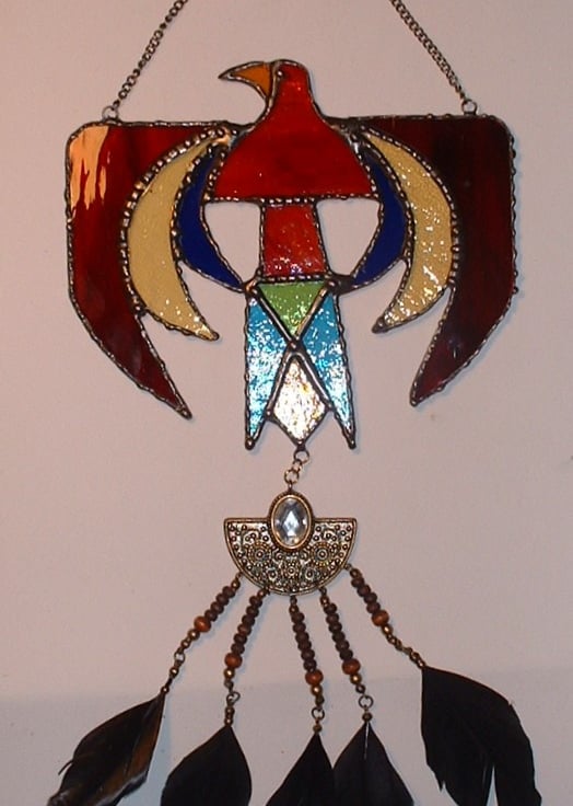 Stained Glass Native American Thunderbird Sunca... - Folksy