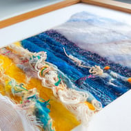 Wet felted, coastal landscape, of a stormy day,... - Folksy