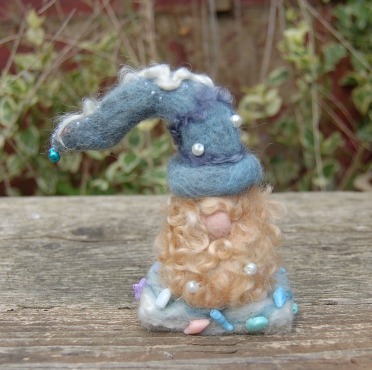 Sea Wave - a Needle felt Seashore gnome - Tom... - Folksy