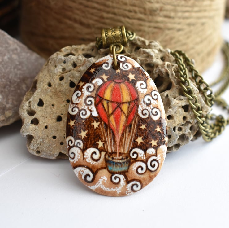 The hot air balloon. Steampunk inspired wooden ... - Folksy