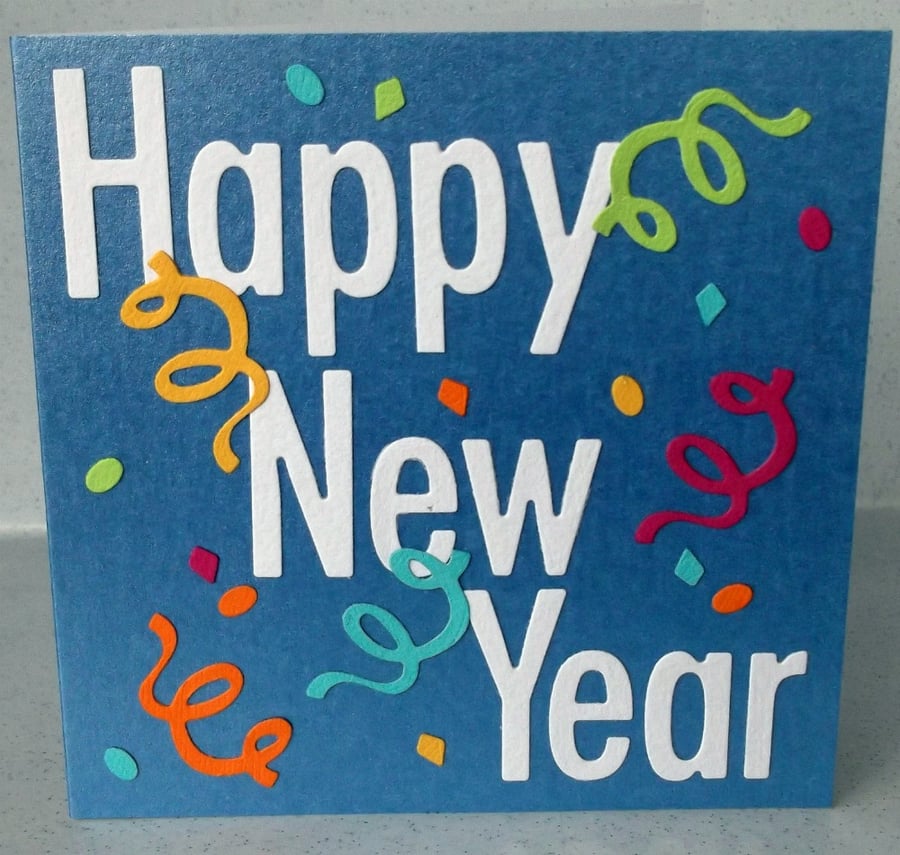 Handmade Happy New Year card - Folksy