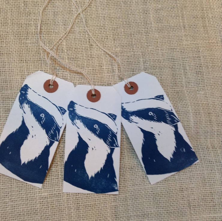 Hand printed gift tags - Folksy