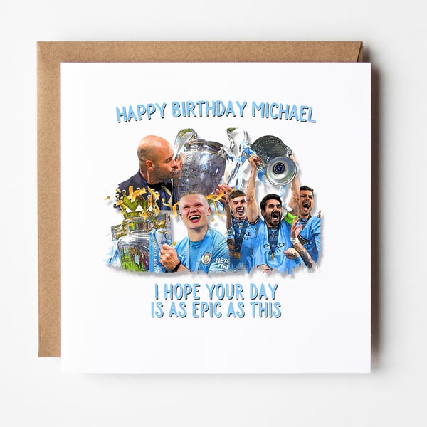 Manchester City Birthday Card, As Epic As This,... - Folksy