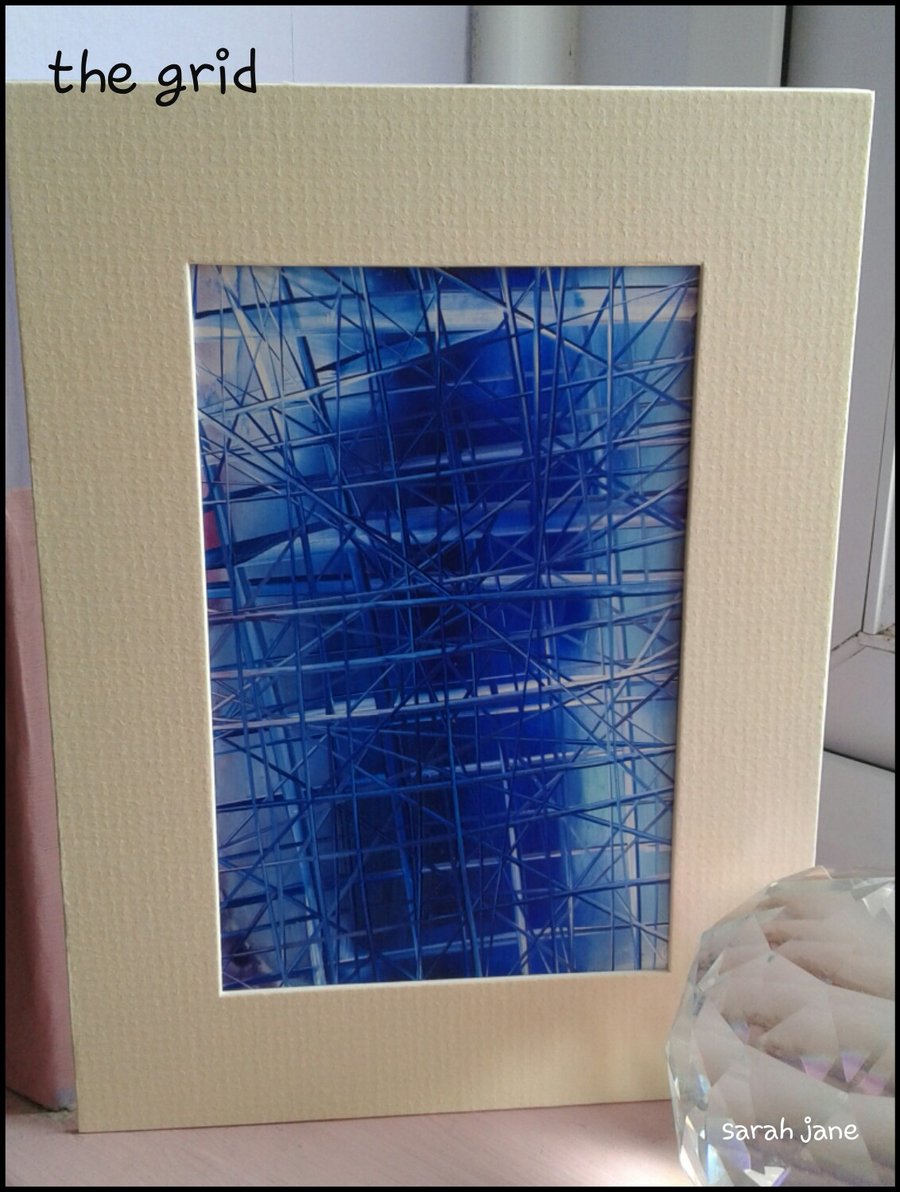 The Grid original Encaustic Art Painting - Folksy