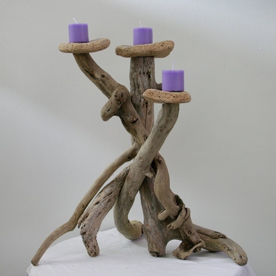 DRIFTWOOD CANDLE HOLDER~ CORNISH DRIFTWOOD ART,... - Folksy