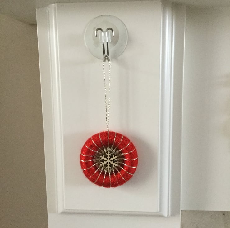 Dorset Button Christmas Tree Decoration in Red - Folksy