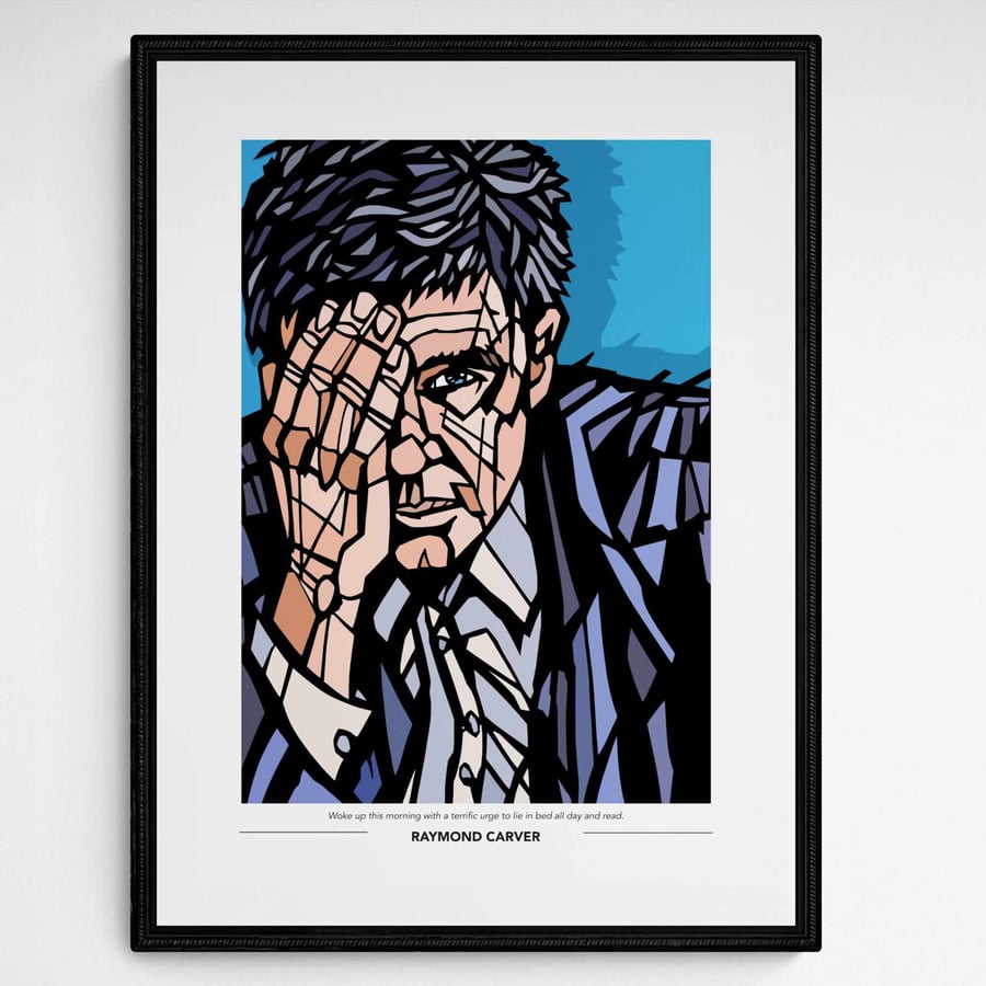 RAYMOND CARVER Art Print, Option to Add Your Fa... - Folksy