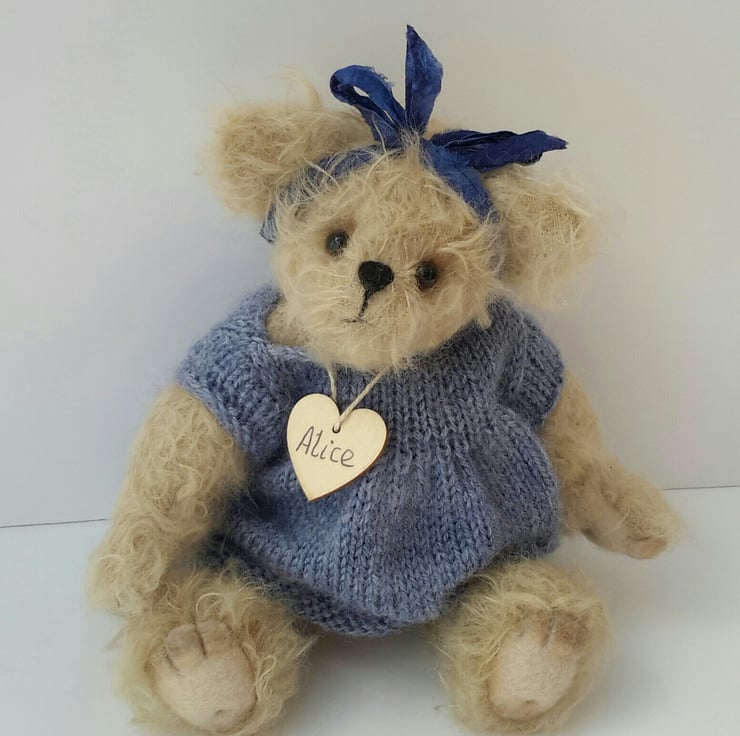 Alice Bear, Mohair Artist Bear, Dressed Teddy B... - Folksy