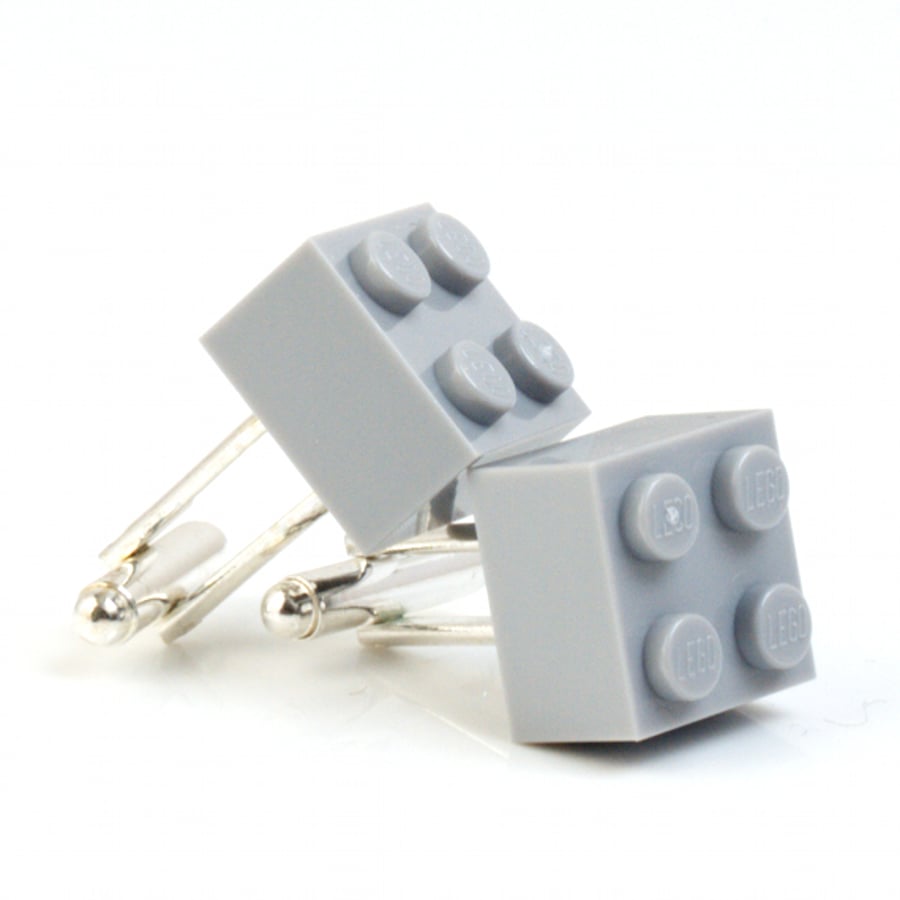 Dove Grey Lego Cufflinks - Folksy