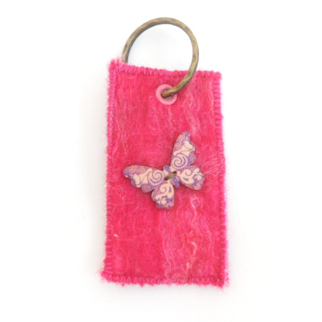 Felted key ring - "butterfly" - Folksy