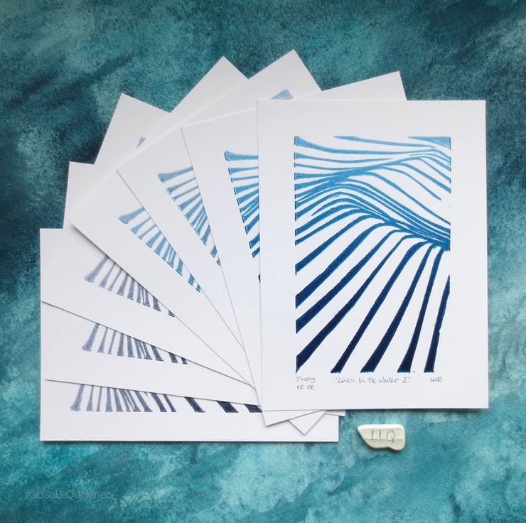 Lines in the Tide original linoprint coastal gr... - Folksy