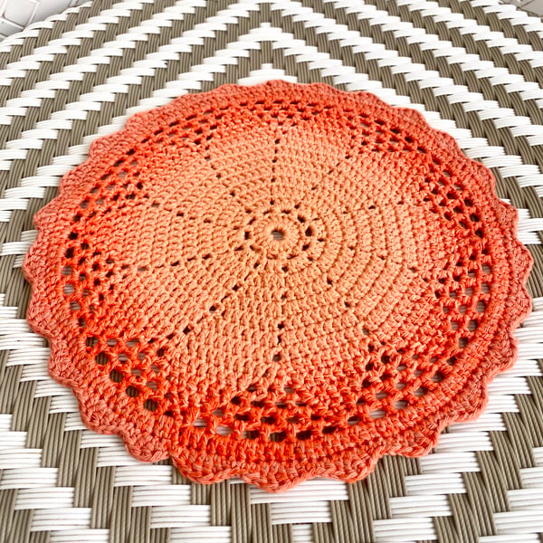 Crochet plant pot mat, crochet mat, crochet tab... - Folksy