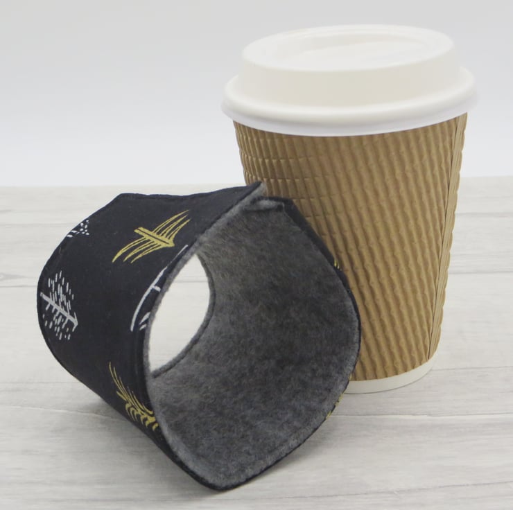 Coffee Cup Cosy Sleeve in Christmas Fabric, Eco... - Folksy