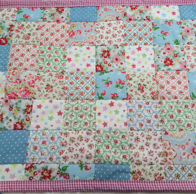 Patchwork quilted girls pram, car seat quilted ... - Folksy