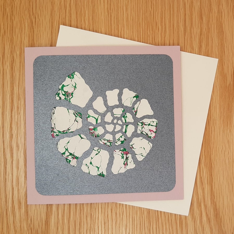 Ammonite fossil greetings card, hand crafted, w... - Folksy