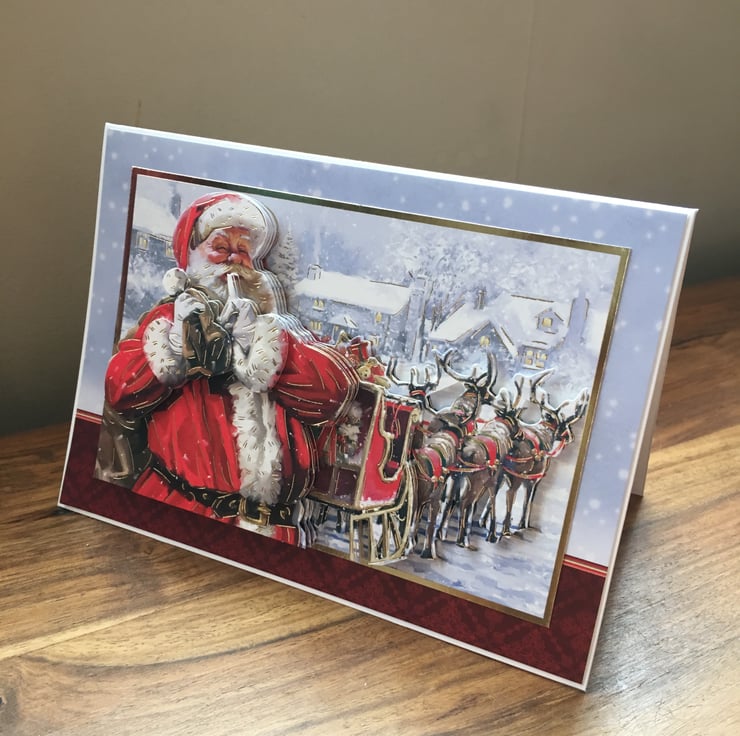 3D Santa Claus Christmas Card - Father Christma... - Folksy
