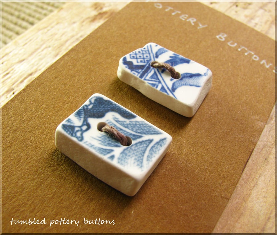 Home tumbled pottery buttons - Folksy