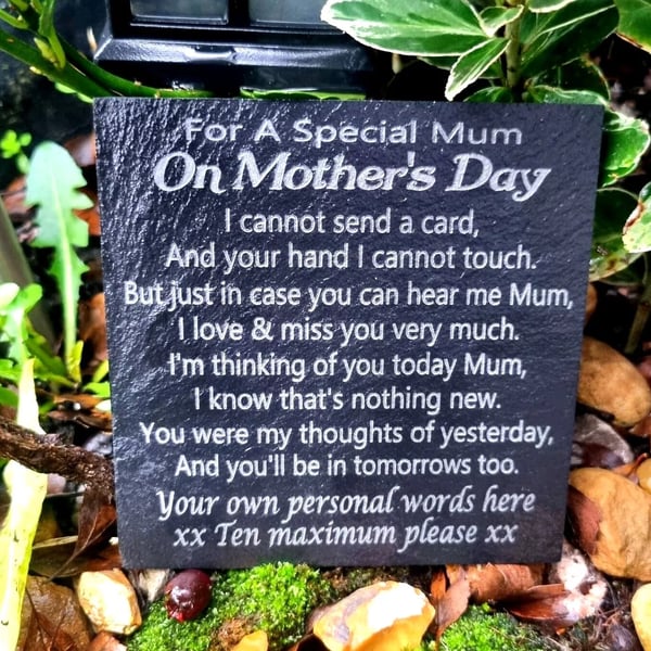 Personalised Mum Mother's Day Memorial slate pl... - Folksy