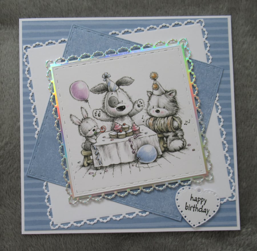Party Time - Square Birthday Card - Folksy