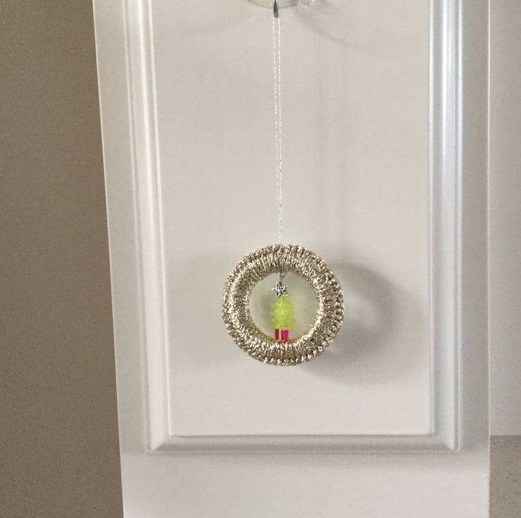 Beaded Christmas Tree Decoration - Folksy