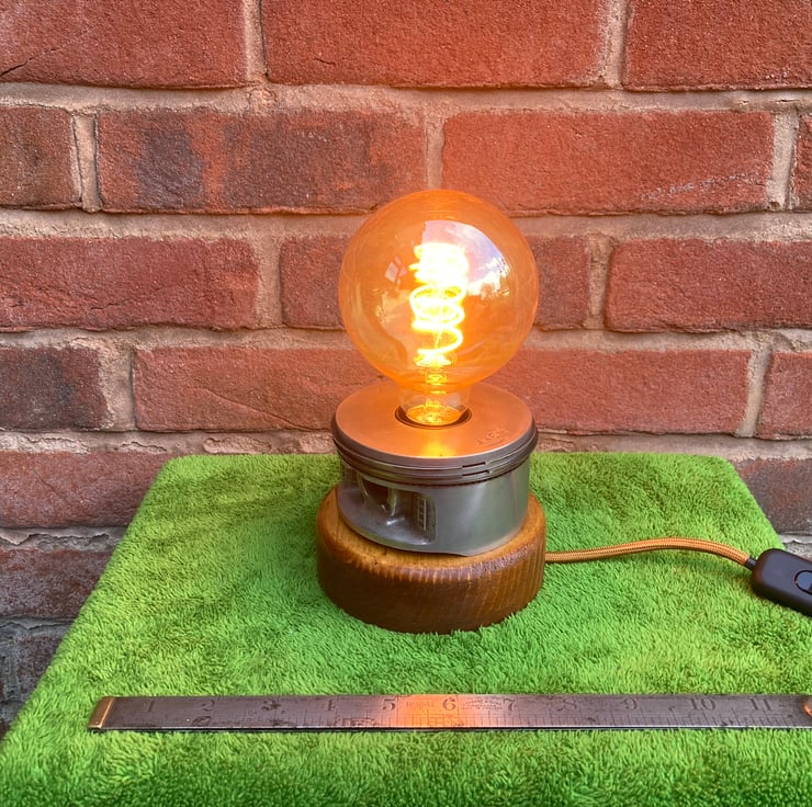Decorative Table Lamp, Upcycled Motorcycle Piston - Folksy